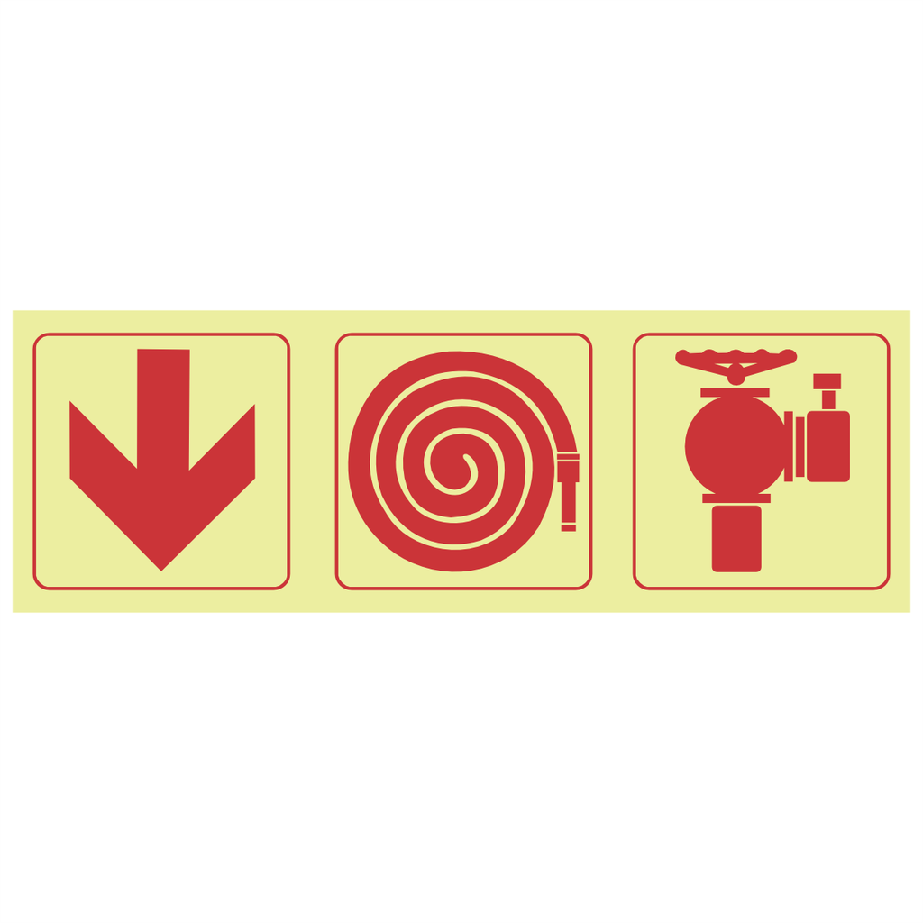 F7 - SABS Arrow down, fire hose reel, fire hydrant photoluminescent ...